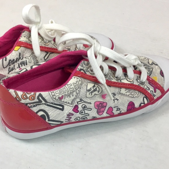 Coach | Shoes | Coach Pink Poppy Barrett Sneakers Size 6b | Poshmark